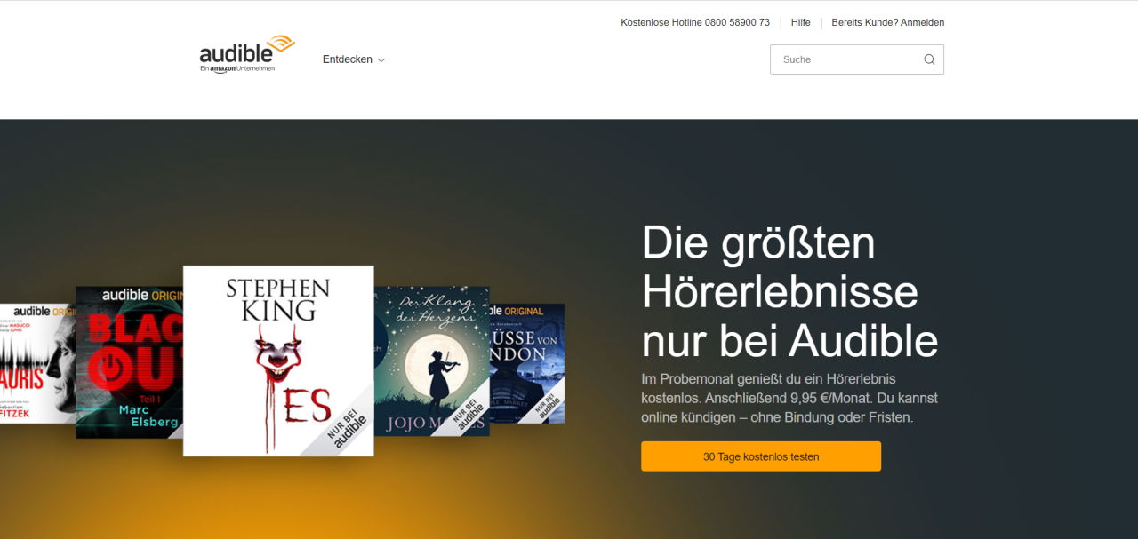 Die Audible App: Große Auswahl und praktische Funktionen